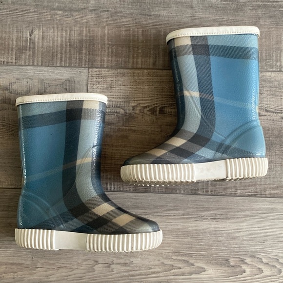 Burberry | Shoes | Burberry Blue Nova Check Rain Boots | Poshmark